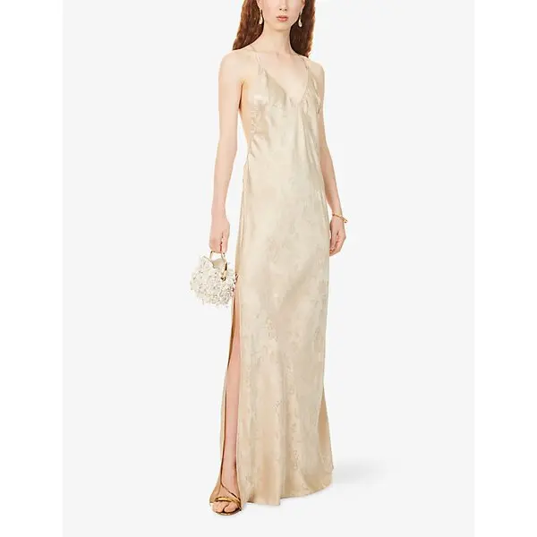 Anna October Justina Backless Satin Maxi Dress