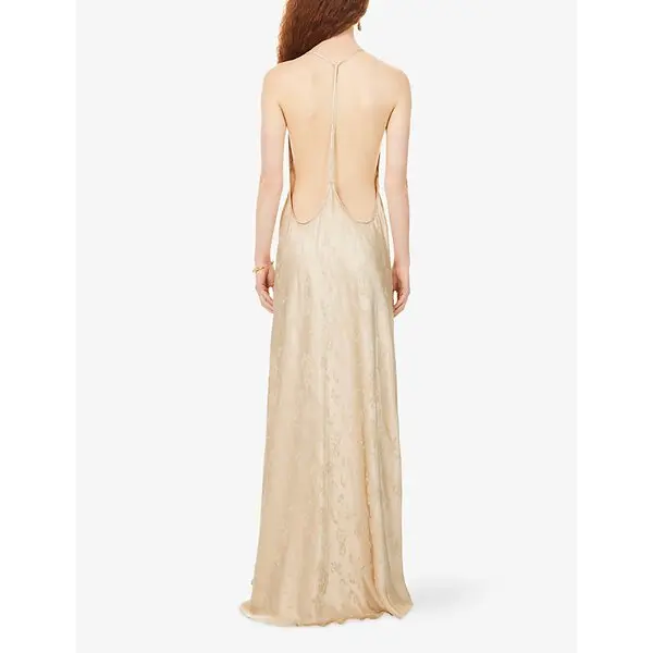 Anna October Justina Backless Satin Maxi Dress