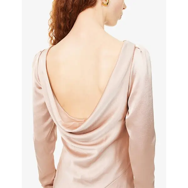 NEEDLE & THREAD Evangeline Cowl-neck Satin Gown