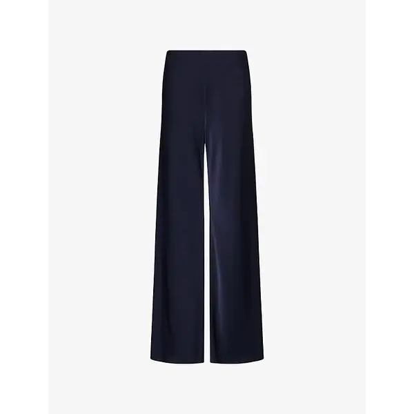 Veronica Beard Braddock Wide-leg Satin Trousers - Navy