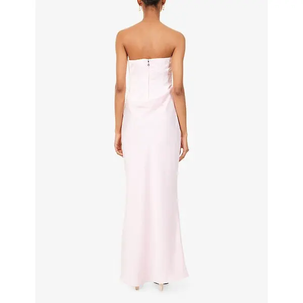 ROTATE BY BIRGER CHRISTENSEN Draped Satin Maxi Dress - Blushing Bride