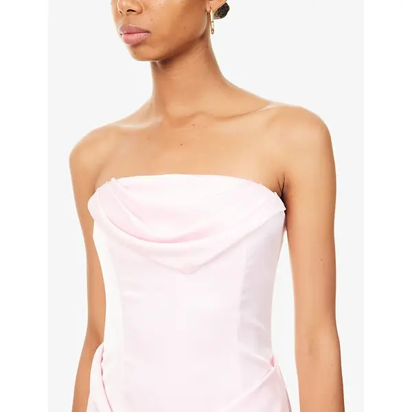 ROTATE BY BIRGER CHRISTENSEN Draped Satin Maxi Dress - Blushing Bride