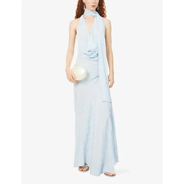 Anna October Kelly Draped Satin Maxi Dress