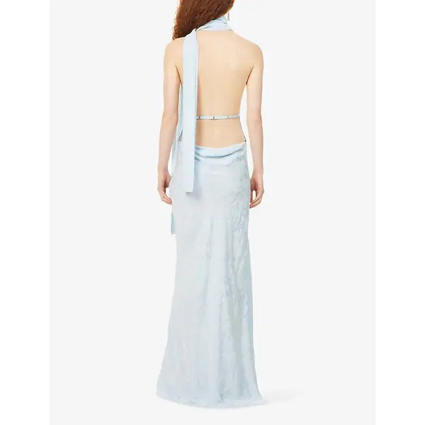 Anna October Kelly Draped Satin Maxi Dress