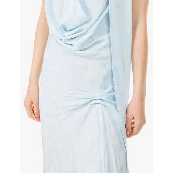 Anna October Kelly Draped Satin Maxi Dress
