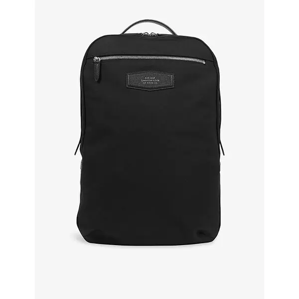Smythson Brand-patch Norton-canvas Backpack - Black