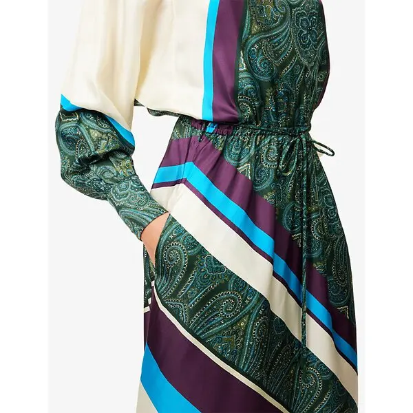 ALEMAIS Joni Printed Silk Midi Dress