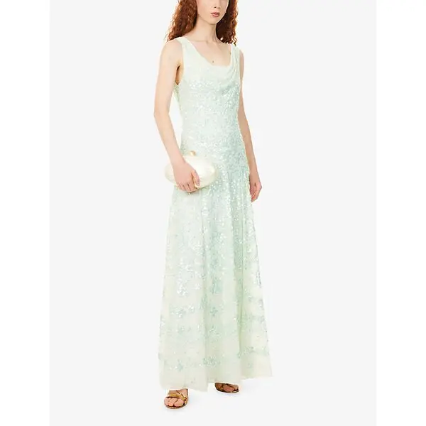 NEEDLE & THREAD Freya Georgette Sequin-embellished Gown