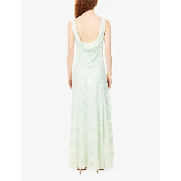 NEEDLE & THREAD Freya Georgette Sequin-embellished Gown