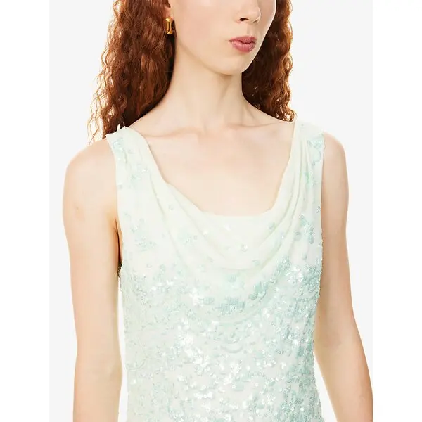 NEEDLE & THREAD Freya Georgette Sequin-embellished Gown