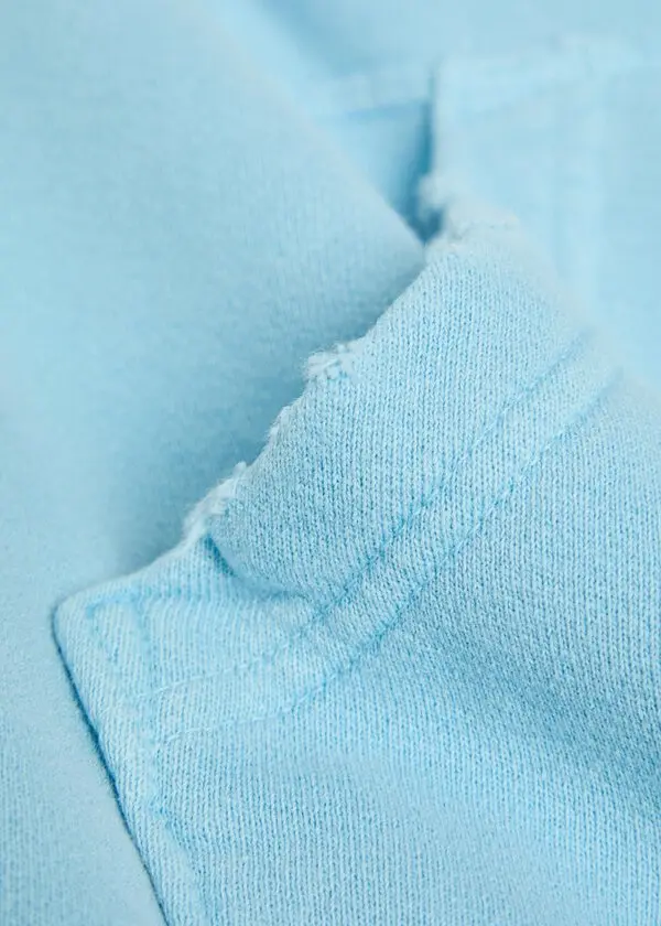CHERRY LOS ANGELES Distressed Hooded Cotton Sweatshirt - Blue Light
