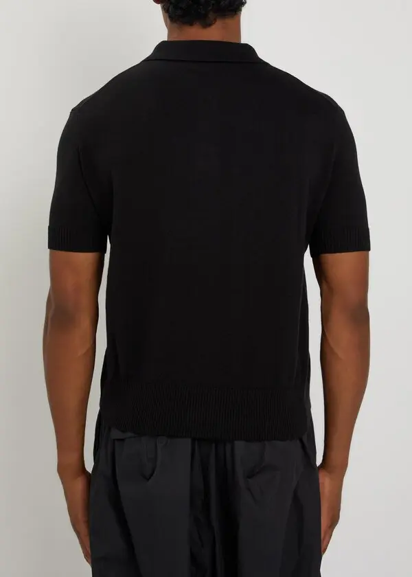 VIVIENNE WESTWOOD Logo-embroidered Wool And Cashmere-blend Polo Shirt - Black