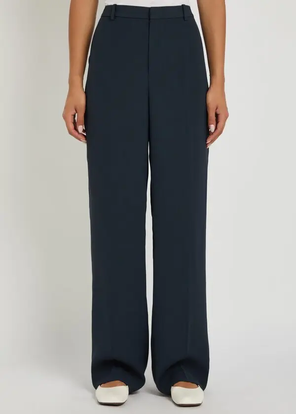 Vince Relaxed Straight-leg Crepe Trousers