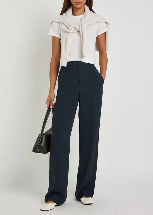 Vince Relaxed Straight-leg Crepe Trousers