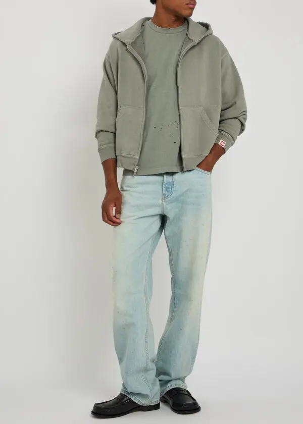 CHERRY LOS ANGELES Distressed Relaxed Straight-leg Jeans