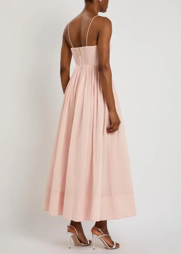 Aje Boned Cotton And Silk-blend Midi Dress