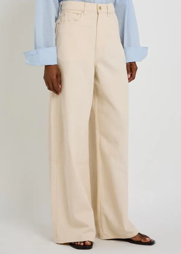 Ossou Slick Wide-leg Denim Jeans