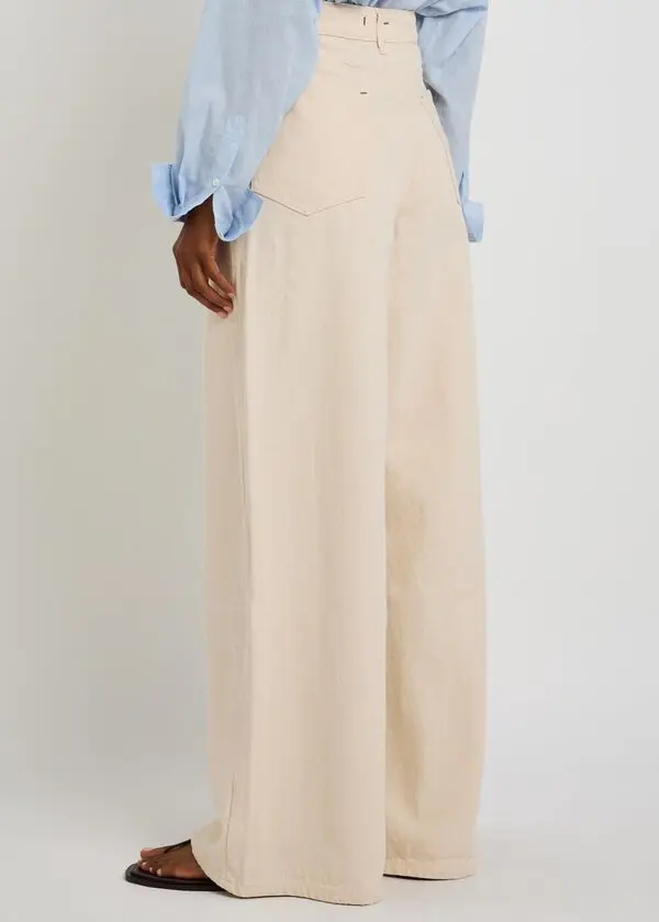 Ossou Slick Wide-leg Denim Jeans