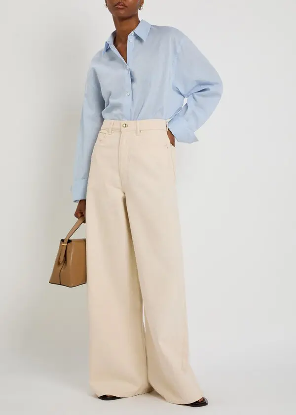 Ossou Slick Wide-leg Denim Jeans