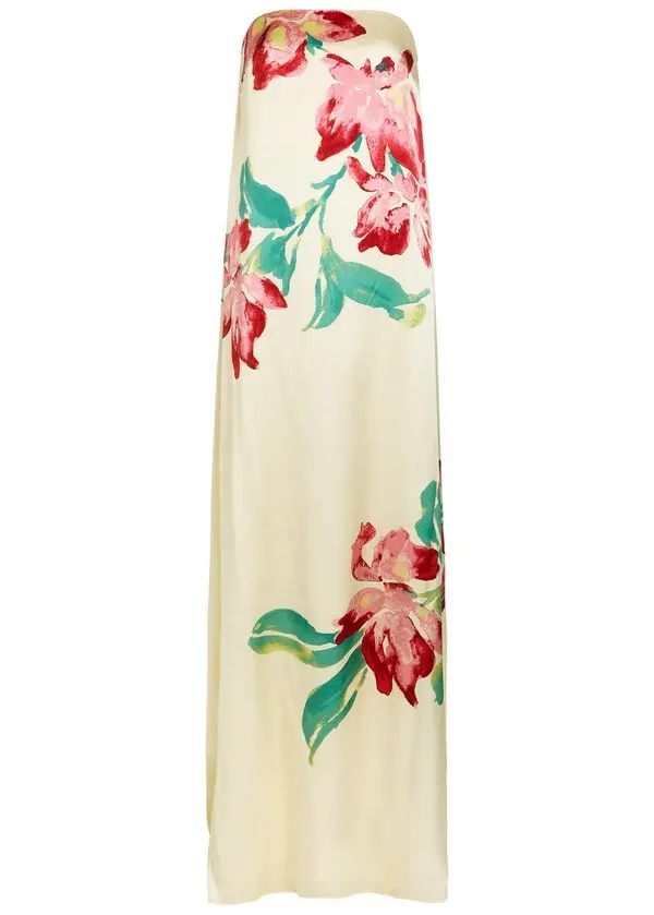 Rebecca Vallance Sunblush Bloom Floral-print Silk Maxi Dress - Multicoloured
