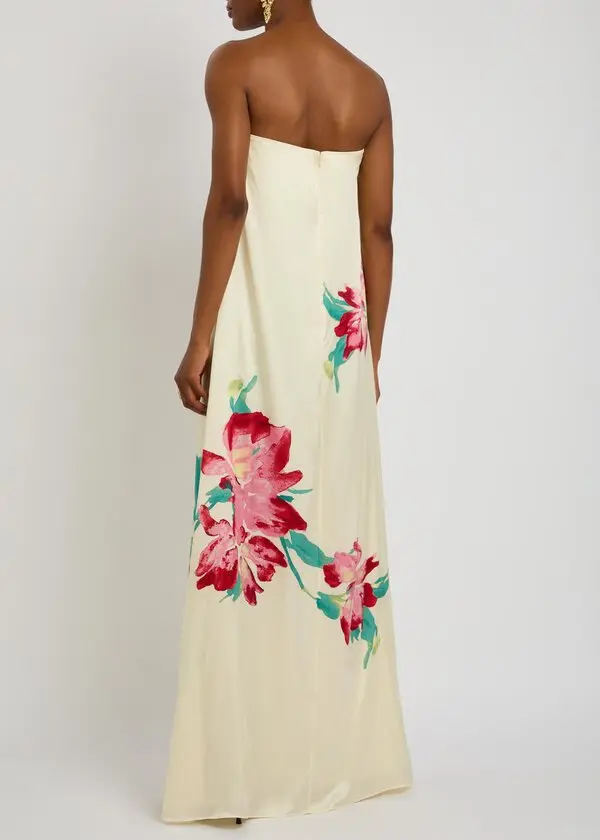 Rebecca Vallance Sunblush Bloom Floral-print Silk Maxi Dress - Multicoloured