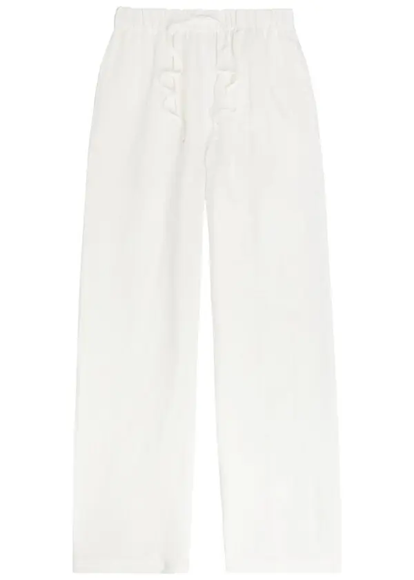CHERRY LOS ANGELES Wide-leg Linen Beach Trousers - Ivory
