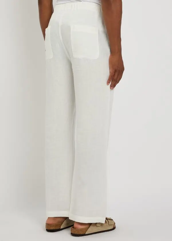CHERRY LOS ANGELES Wide-leg Linen Beach Trousers