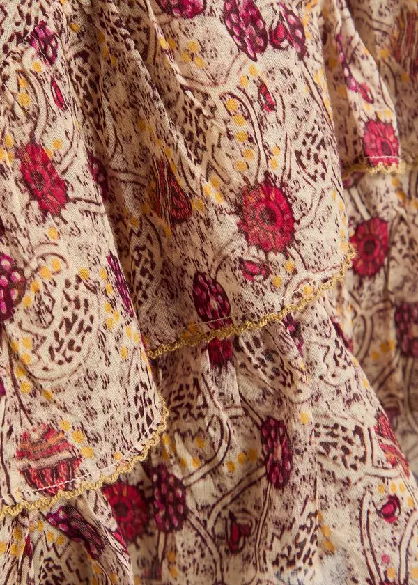 Isabel Marant Étoile Floral Print Tiered Cotton Shorts