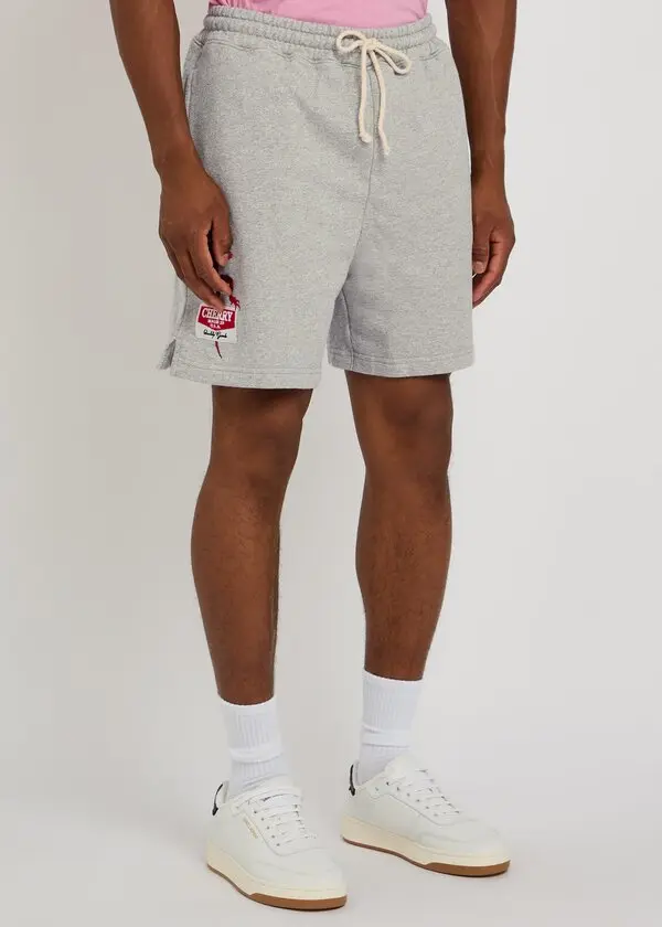 CHERRY LOS ANGELES Gecko Embroidered Cotton-blend Sweatshorts