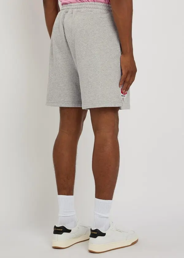 CHERRY LOS ANGELES Gecko Embroidered Cotton-blend Sweatshorts