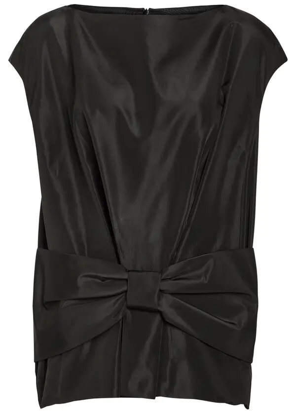 Simone Rocha Bow-appliqué Taffeta Top - Black