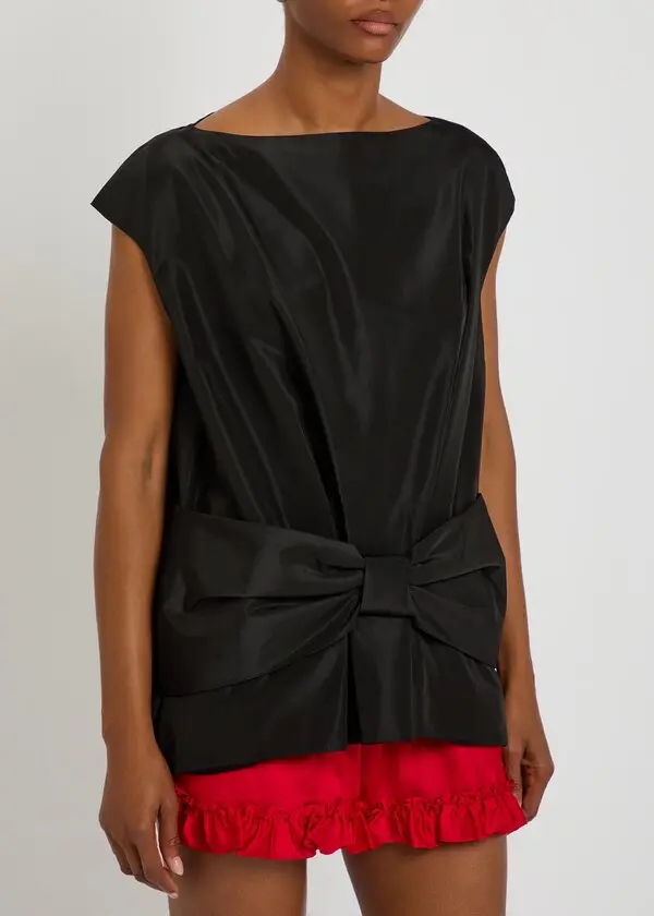 Simone Rocha Bow-appliqué Taffeta Top