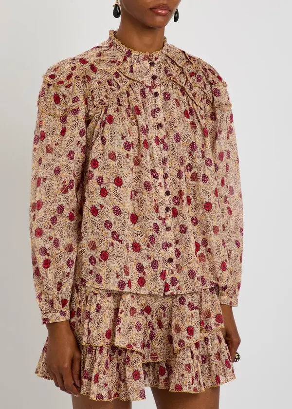 Isabel Marant Étoile Christa Ruffled Floral-print Cotton Shirt
