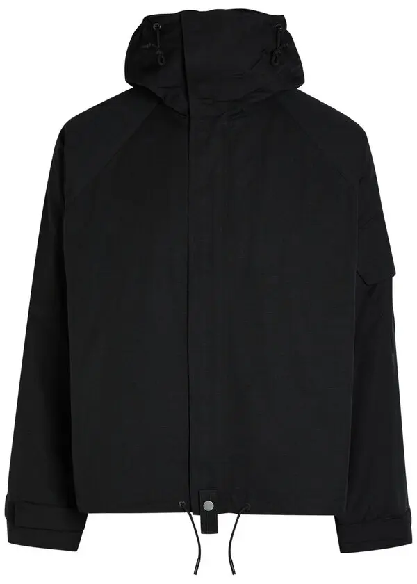 COLE BUXTON Hooded Cotton-blend Jacket - Black