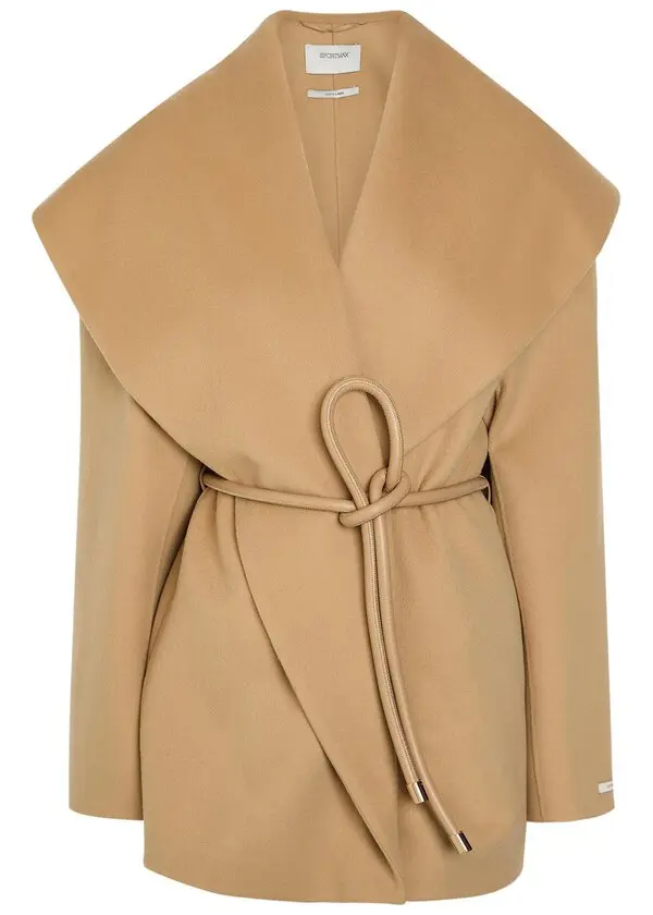 Sportmax Belted Wool Coat - Camel