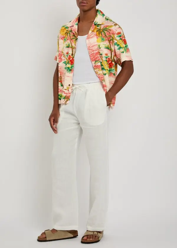 CHERRY LOS ANGELES Hawaiian Vacation Printed Rayon Poplin Shirt - Multi 02