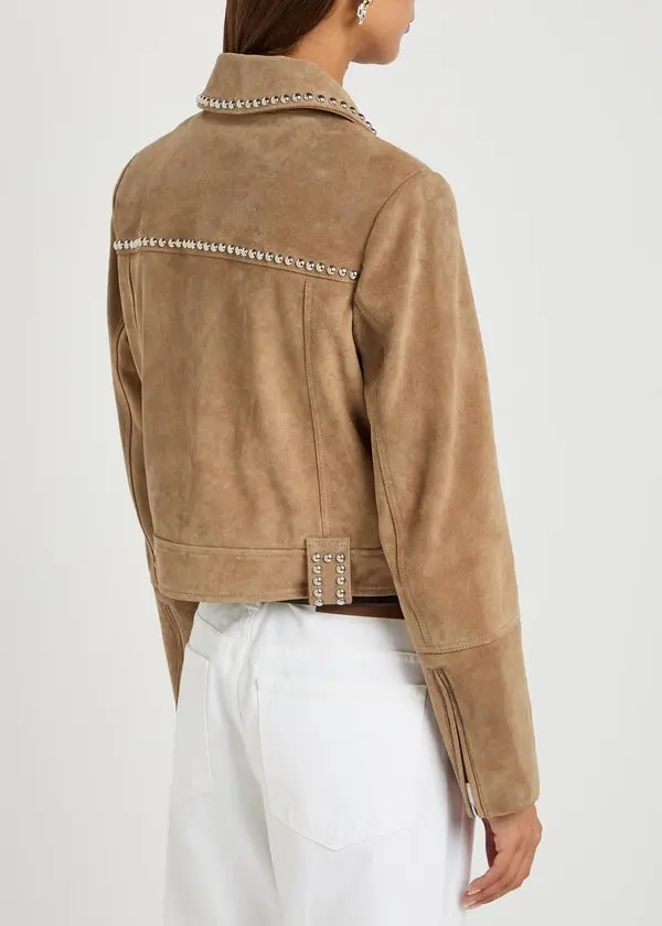 Staud Hugo Stud-embellished Suede Jacket