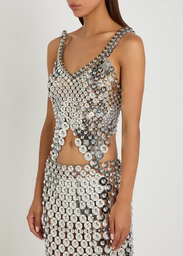 Rabanne Disc Link Metal Cropped Top