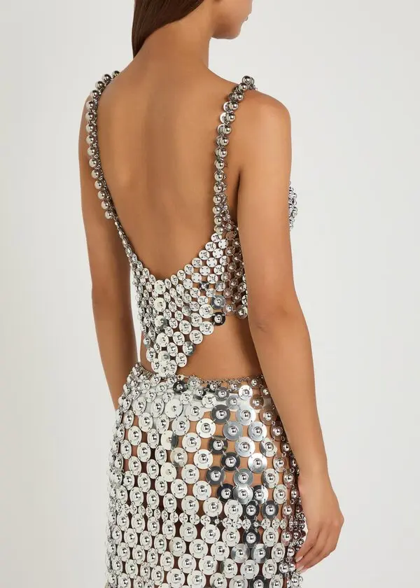 Rabanne Disc Link Metal Cropped Top