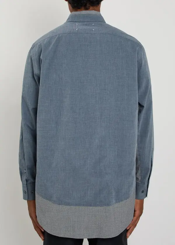 MAISON MARGIELA Panelled Cotton-poplin Shirt - Blue
