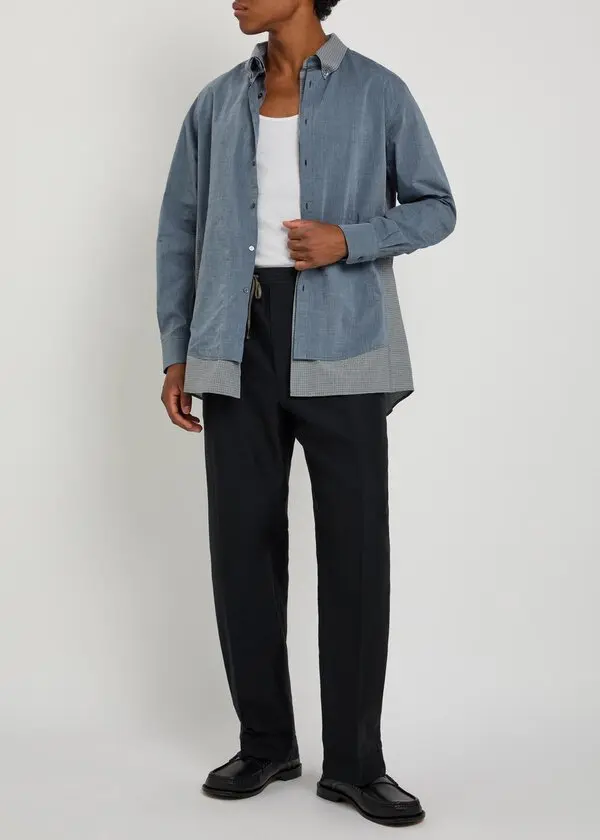 MAISON MARGIELA Panelled Cotton-poplin Shirt - Blue
