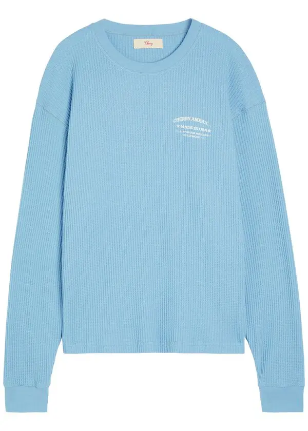 CHERRY LOS ANGELES Ranchwear Printed Waffle T-shirt - Blue Light