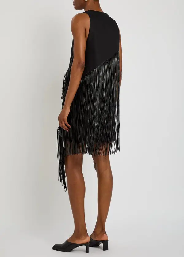 Sportmax Fringed Cotton Mini Dress