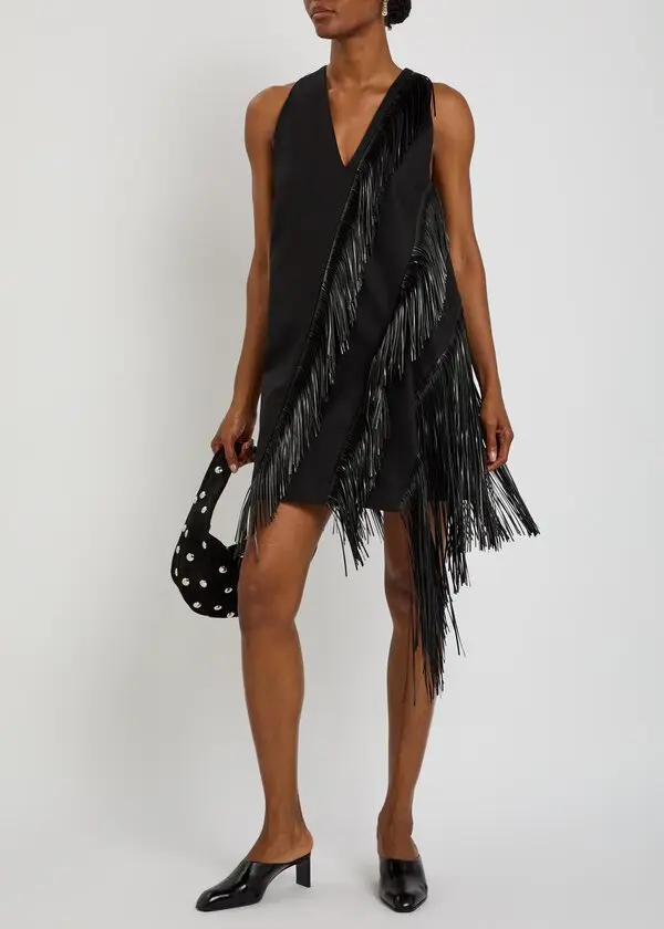 Sportmax Fringed Cotton Mini Dress