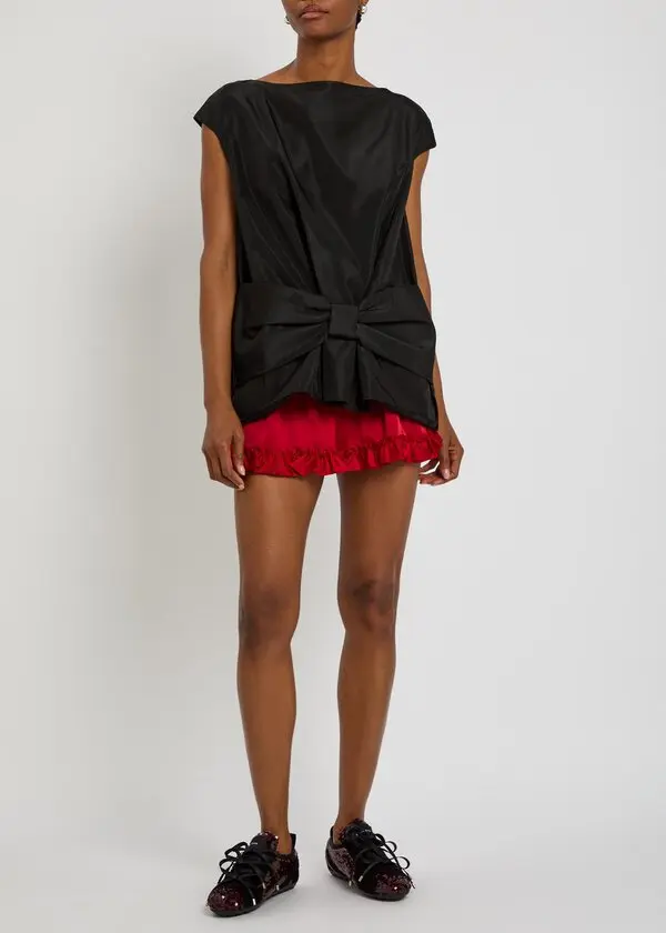 Simone Rocha Ruffled Stretch-satin Shorts