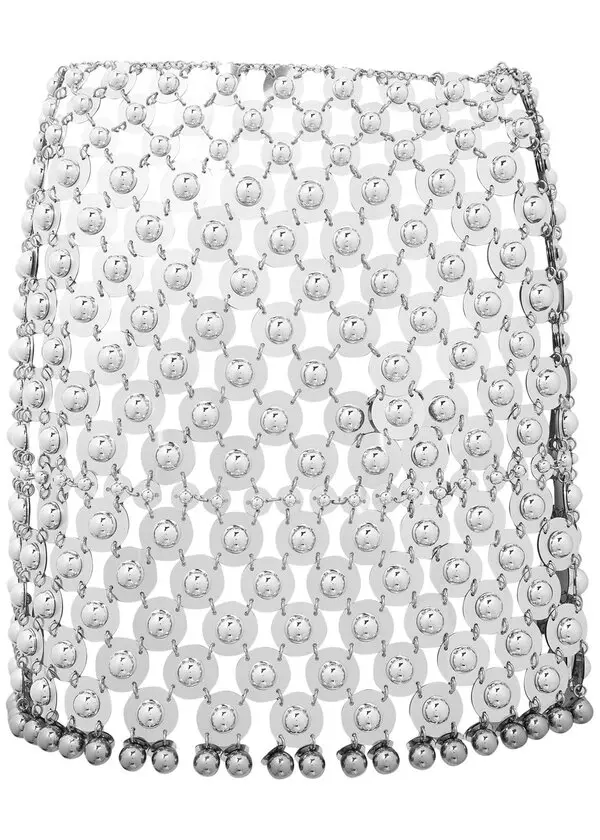 Rabanne Disc Link Metal Mini Skirt - Silver