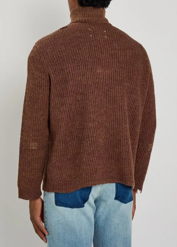 MAISON MARGIELA Ribbed Wool And Linen-blend Jumper