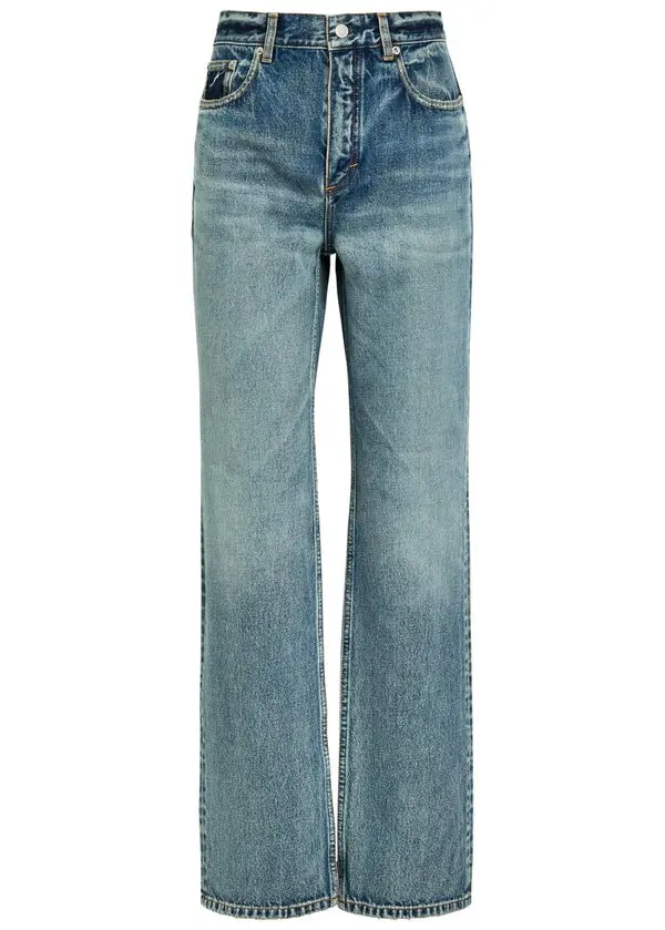 Alaïa Distressed Straight-leg Jeans - Denim