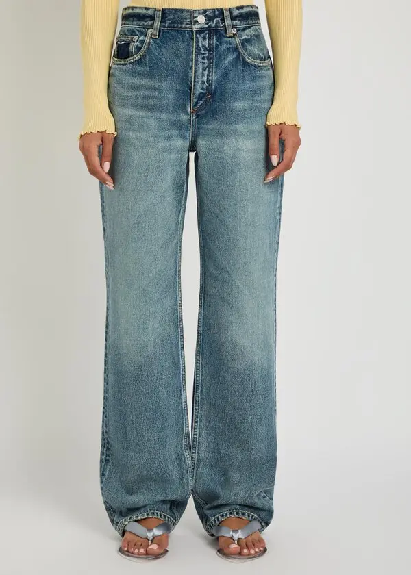 Alaïa Distressed Straight-leg Jeans