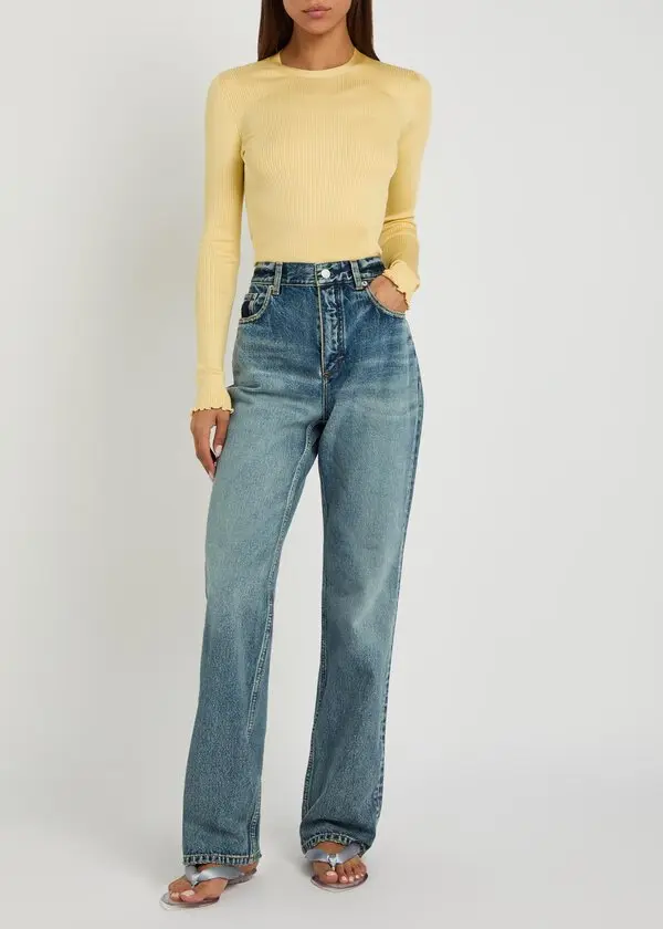 Alaïa Distressed Straight-leg Jeans